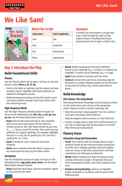 Decodables Readers Theater - View Virtual Samples