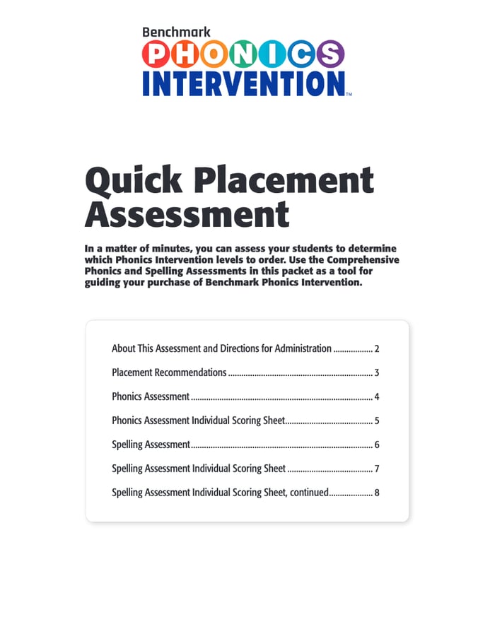 Benchmark Phonics Intervention - View Virtual Samples